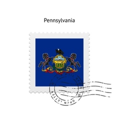 State of Pennsylvania flag postage stamp Vector Image