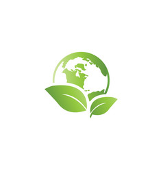 Earth leaf logo design template Royalty Free Vector Image