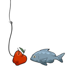 Apple and fish Royalty Free Vector Image - VectorStock