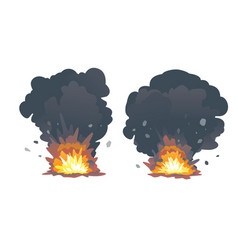 One big cartoon bomb explosion on ground Vector Image