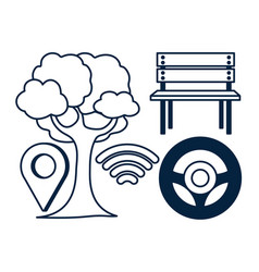 Set gps tracking technology Royalty Free Vector Image