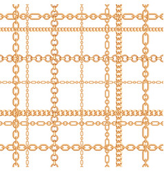 Gold chains seamless pattern Royalty Free Vector Image