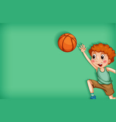 Background template design with happy boy Vector Image