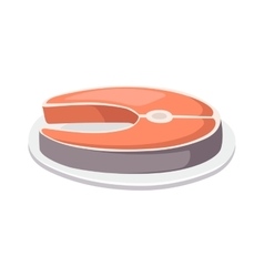 Realistic salmon steak raw seafood slice Vector Image