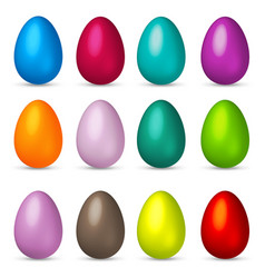 Easter eggs colored set spring holidays in april Vector Image