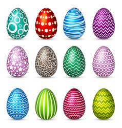 Easter eggs colored set spring holidays in april Vector Image