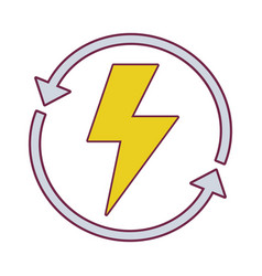 Line energy hazard symbol with arrows around Vector Image