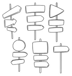 Set direction post Royalty Free Vector Image - VectorStock