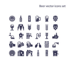 Beer and brewery icon set Royalty Free Vector Image