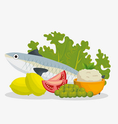 Healthy food menu icons Royalty Free Vector Image