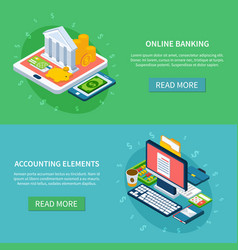 Accountancy isometric round composition Royalty Free Vector