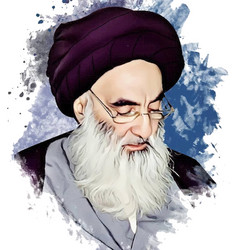 Sayed ali husseini sistani Royalty Free Vector Image