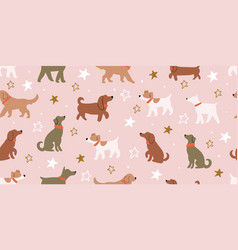 Seamless pattern with cute dachshund dogs Vector Image