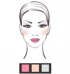 Woman portrait face chart makeup template Vector Image