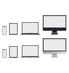Set mock-up of realistic devices Royalty Free Vector Image