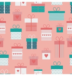 Seamless pattern with flat gift boxes Royalty Free Vector