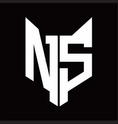 Ns logo monogram with wings arrow around design Vector Image
