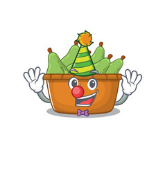 Cute and funny clown pear fruit box cartoon Vector Image
