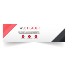 Web header red black design white background Vector Image