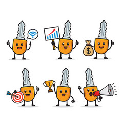 Okay key character cartoon style Royalty Free Vector Image