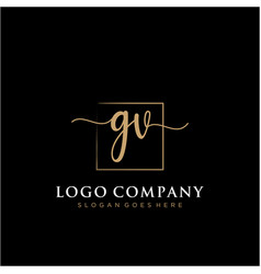 Initial gv letter royal luxury logo template Vector Image