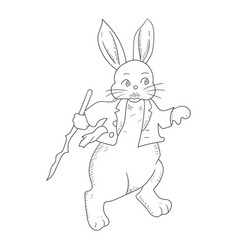 Rabbit and carrot coloring page Royalty Free Vector Image