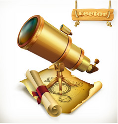 Magician hat and telescope Royalty Free Vector Image