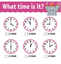 Learning time on clock educational activity Vector Image