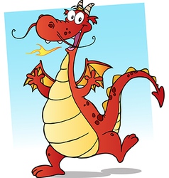 Happy green dragon dancing Royalty Free Vector Image