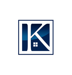 Letter k real estate logo design template Vector Image