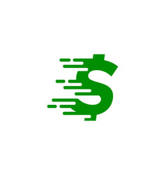 Fast money paper quick logo icon Royalty Free Vector Image