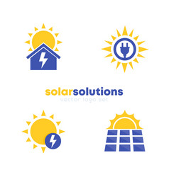 Solar energy sun and electric plug logo Royalty Free Vector