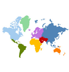World map with continents Royalty Free Vector Image