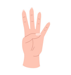 Flat-icon-hand-sign-four-2 Royalty Free Vector Image
