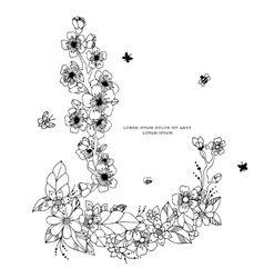 Entangle flowers poppies Royalty Free Vector Image