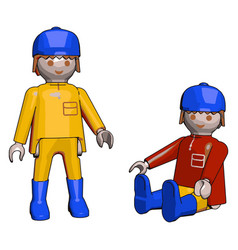 Cartoon little boy with toys in the box Royalty Free Vector