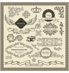 Set of vintage frames Royalty Free Vector Image