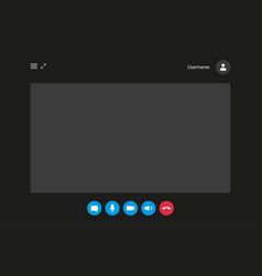 Video call screen template interface Royalty Free Vector