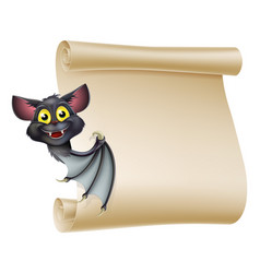 Halloween bat scroll Royalty Free Vector Image