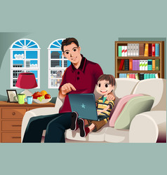 Kid with computer Royalty Free Vector Image - VectorStock
