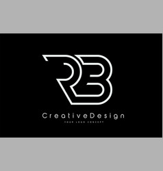 Rb r b grunge brush letter logo design in white Vector Image