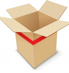 Open cartoon flat cardboard box on white Vector Image