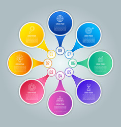 8 parts infographic design circle chart Royalty Free Vector