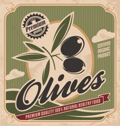 Retro olive poster design Royalty Free Vector Image