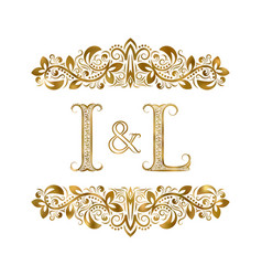 L and g vintage initials logo symbol letters Vector Image