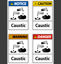 Caution caustic symbol sign on white background Vector Image