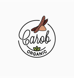 Pecan nut logo round linear pecan on white Vector Image