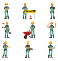 Construction worker doing work Royalty Free Vector Image