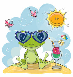 Frog on beach Royalty Free Vector Image - VectorStock