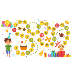 Kids space board game template Royalty Free Vector Image